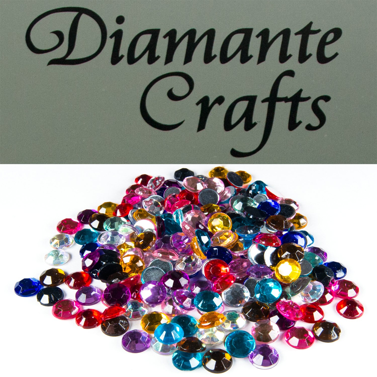 200 x 6mm Mixed Colours Round Diamante Loose Flat Back Rhinestone Gems ...