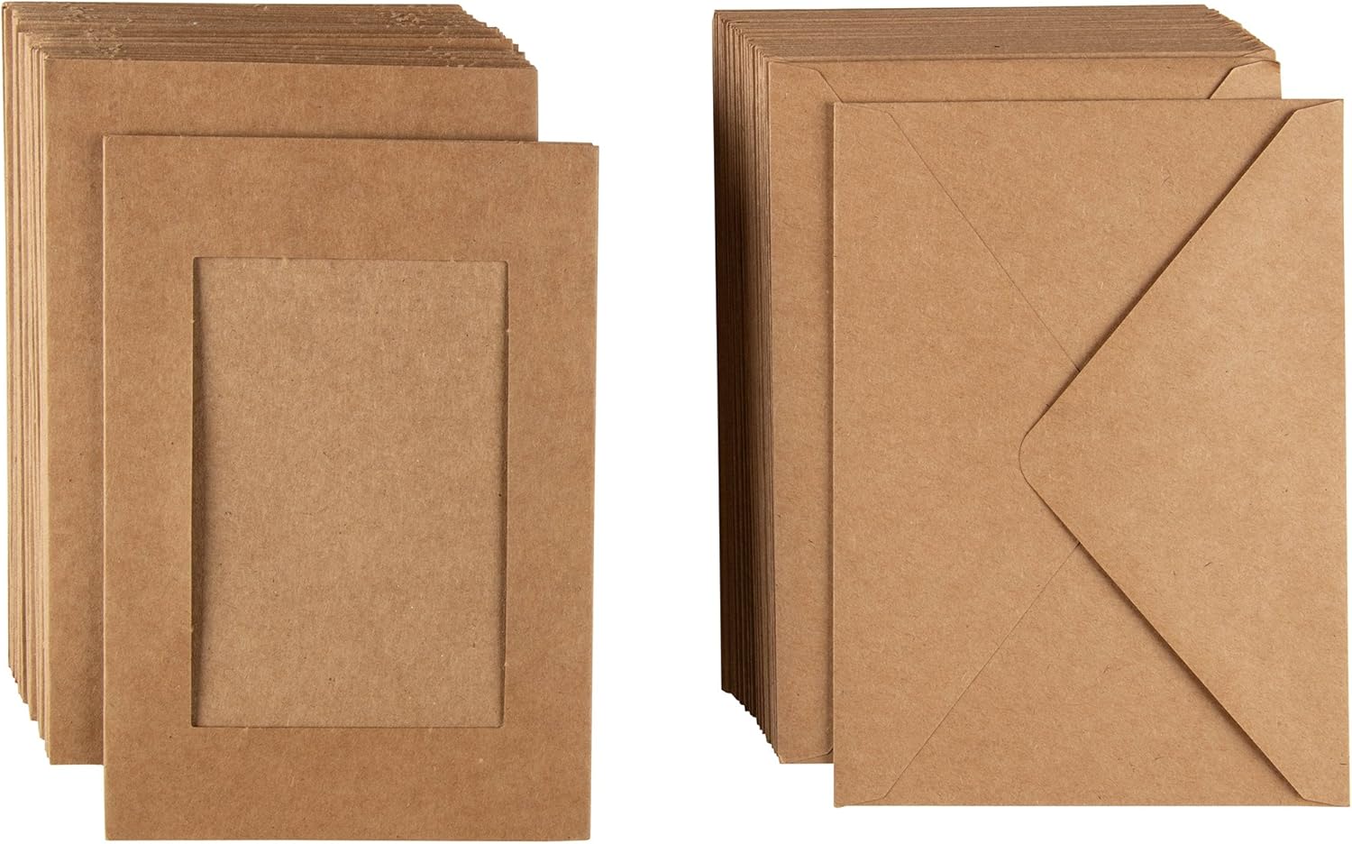 Kraft Picture Frame Note Cards for 4×6 Photo Inserts with Envelopes (48 ...
