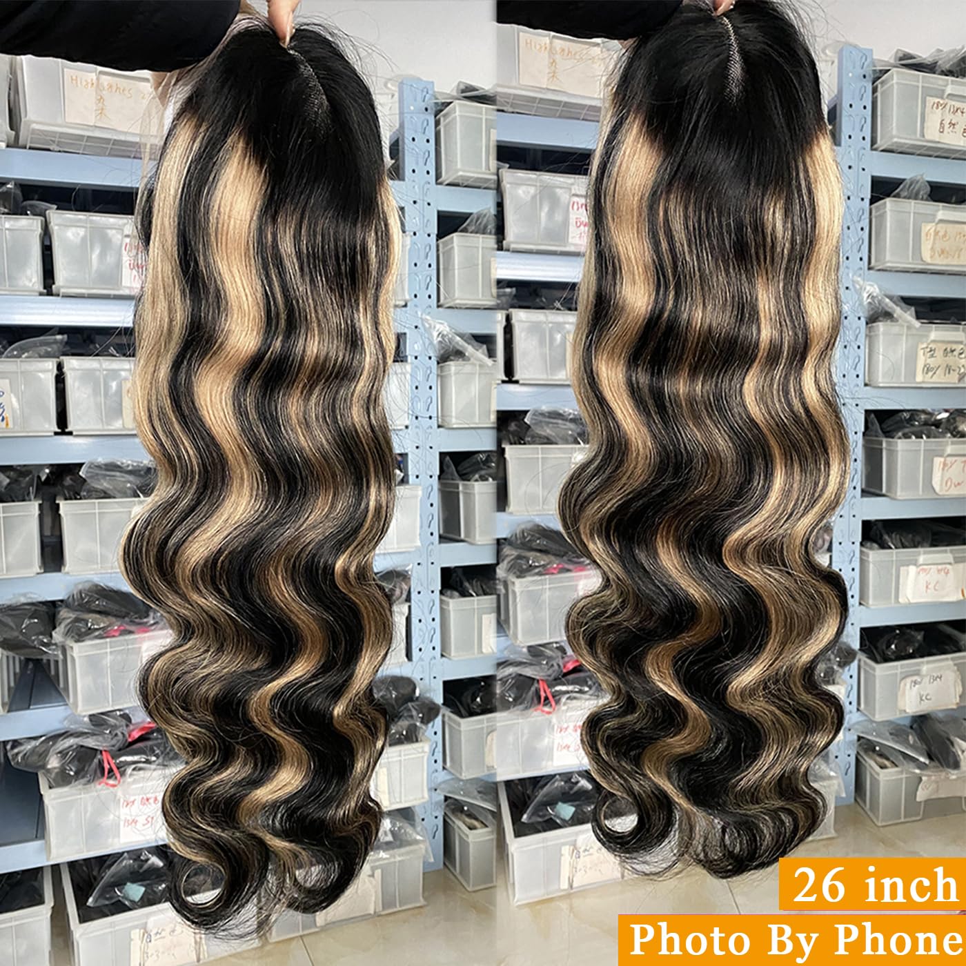 13x4 FB/27 Balayage Highlight Lace Front Wigs Human Hair Pre Plucked ...