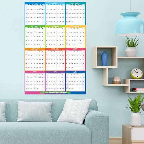 Foldable Wall Planner 2025-2026 Yearly Wall Calendar - Big Monthly ...