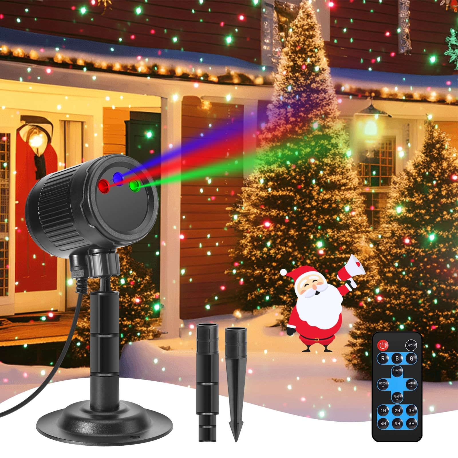 Laser Christmas Projector Lights Outdoor Indoor [2024 Upgrade] RGB Red ...