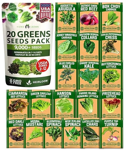 HOME GROWN 9,000+ Lettuce Seeds – 20 Heirloom Varieties, 𝗡𝗢𝗡-𝗚𝗠𝗢 𝗨𝗦𝗔 ...