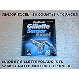 Amazon.com: Gillette Sensor Excel Shaving Cartridges For Men - 10 ea ...