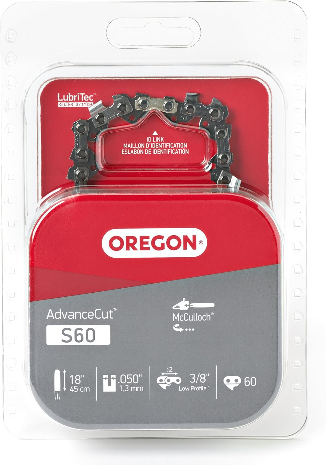 Oregon S60 18-Inch Semi Chisel Chain Saw Chain Fits McCulloch, Troy ...