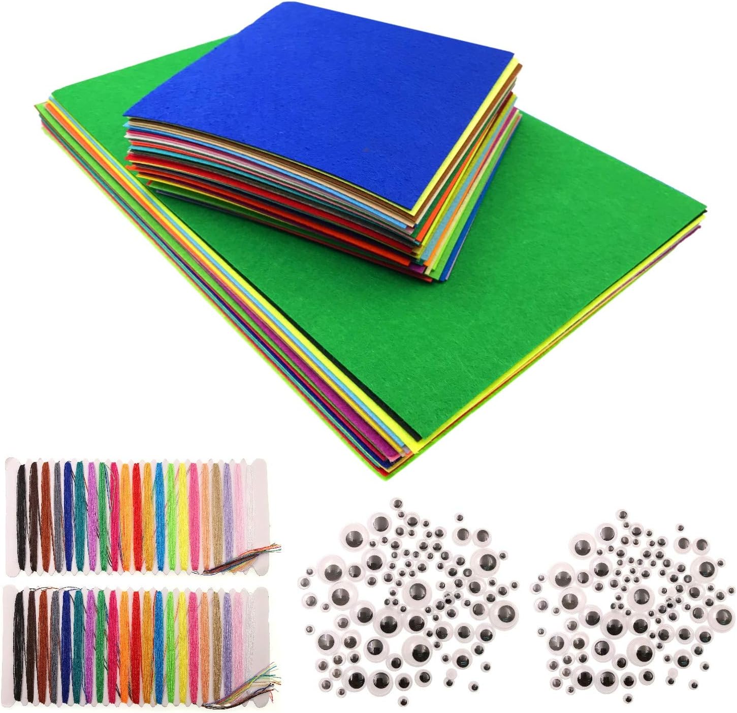 JZK 40 x Mixed colour felt squares for craft 15cm x 15cm, 24 x A4 felt ...
