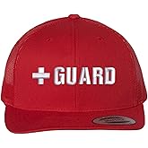 Red/White + Lifeguard Trucker Hat | Mesh Back Snapback Adjustable ...