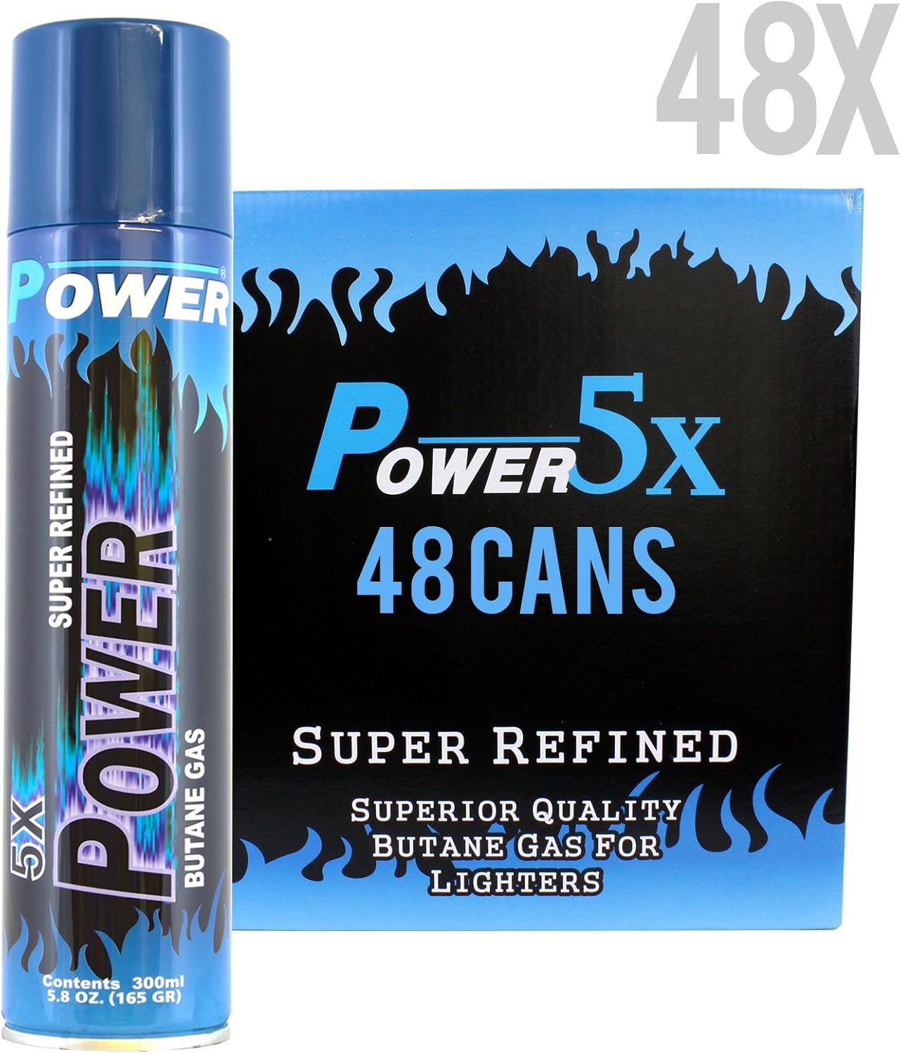 Amazon.com : Power 5x Butane Regular, Jumbo, Mammoth (Regular 300ml, 48 ...
