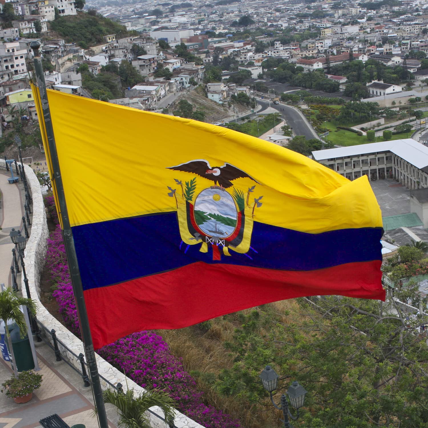 XIFAN Premium Ecuador Ecuadorian Flag 3x5 Outdoor, Double Sided Embroidered Image, Heavy Duty ...