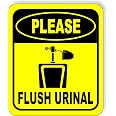 Please Flush Urinal Funny Toilet Bathroom Aluminum Composite Sign ...
