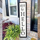 Amazon.com: Metal Hello Sign, Black Hello Sign Vertical Outdoor Metal ...