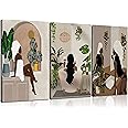 Amazon.com: WSTUKVV 3Pcs Black Girl Bathroom Wall Art Boho Black Woman Posters Pictures African ...