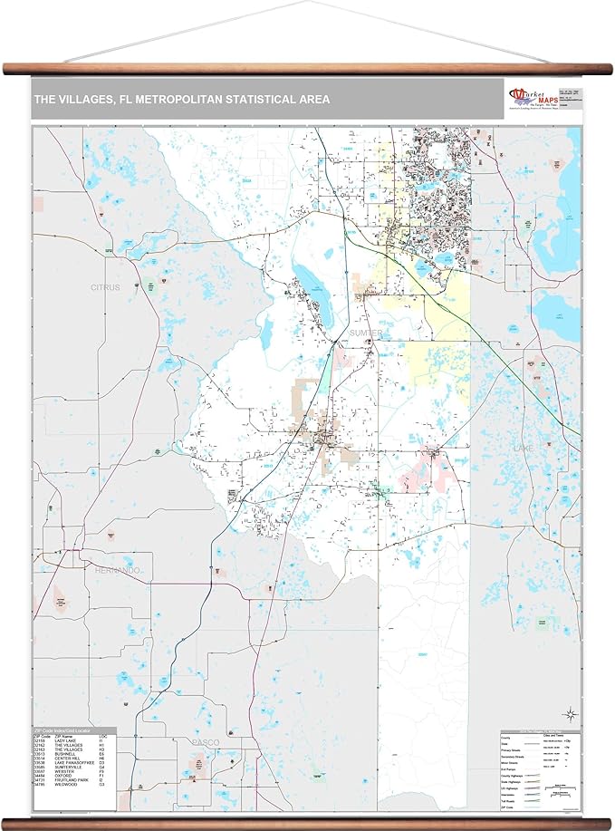 Amazon MarketMAPS The Villages FL Metro Area Wall Map 2018 amazon-marketmaps-the-villages-fl-metro-area-wall-map-2018