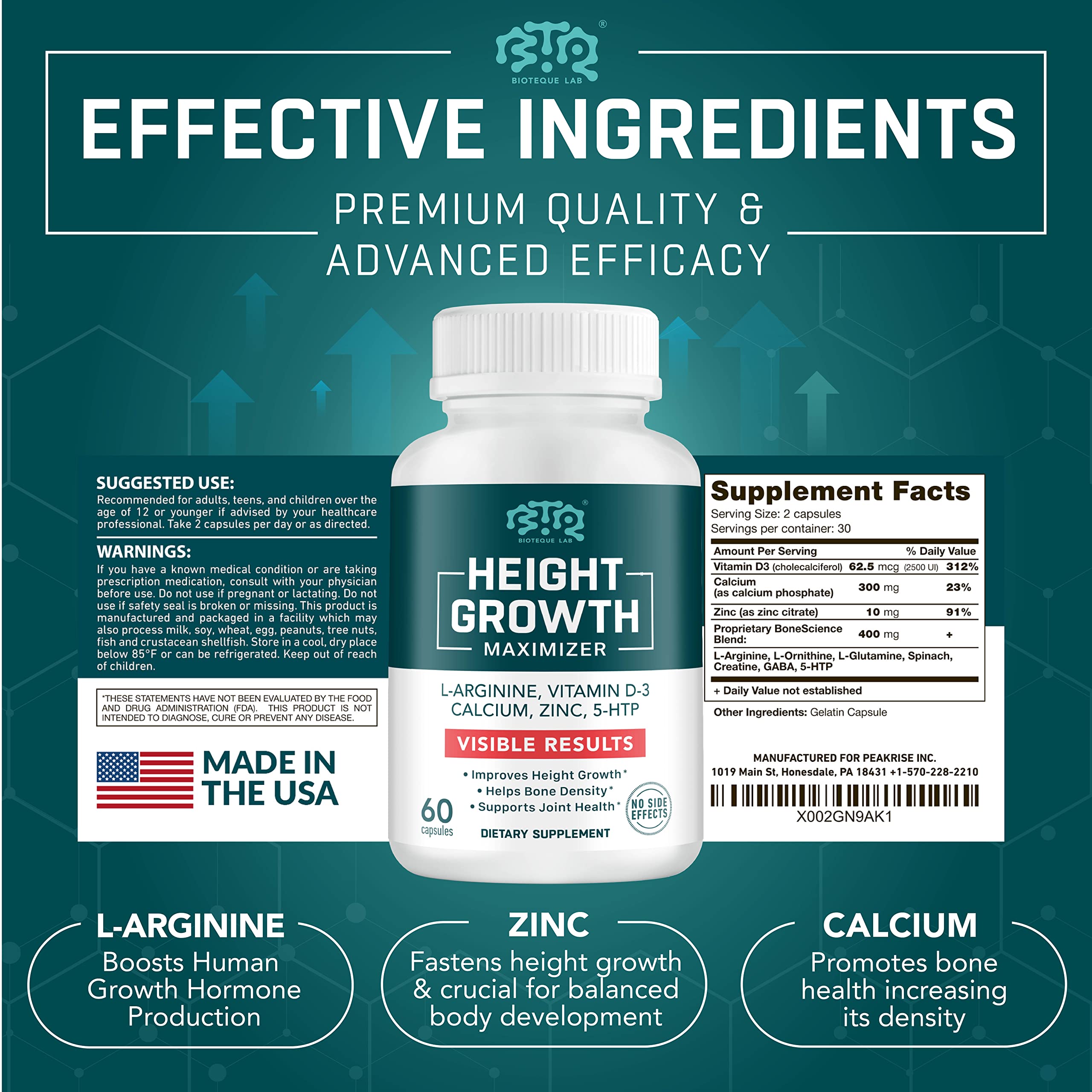 Mua Height Growth Maximizer, Calcium, Vitamin D3 and Zinc Blend Pills ...