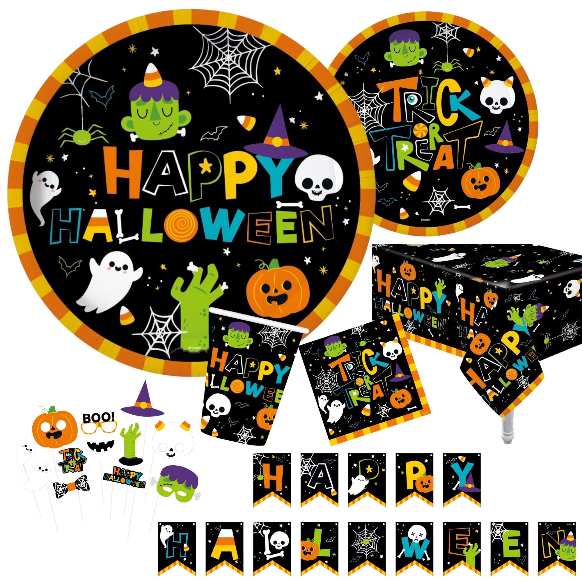 Serves 18 Complete Party Pack Cute Halloween Monsters and Ghosts ...