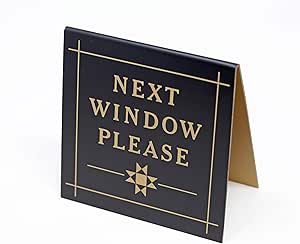 Amazon.com : Next Window Please Counter Sign - Double Sided Desk Sign ...