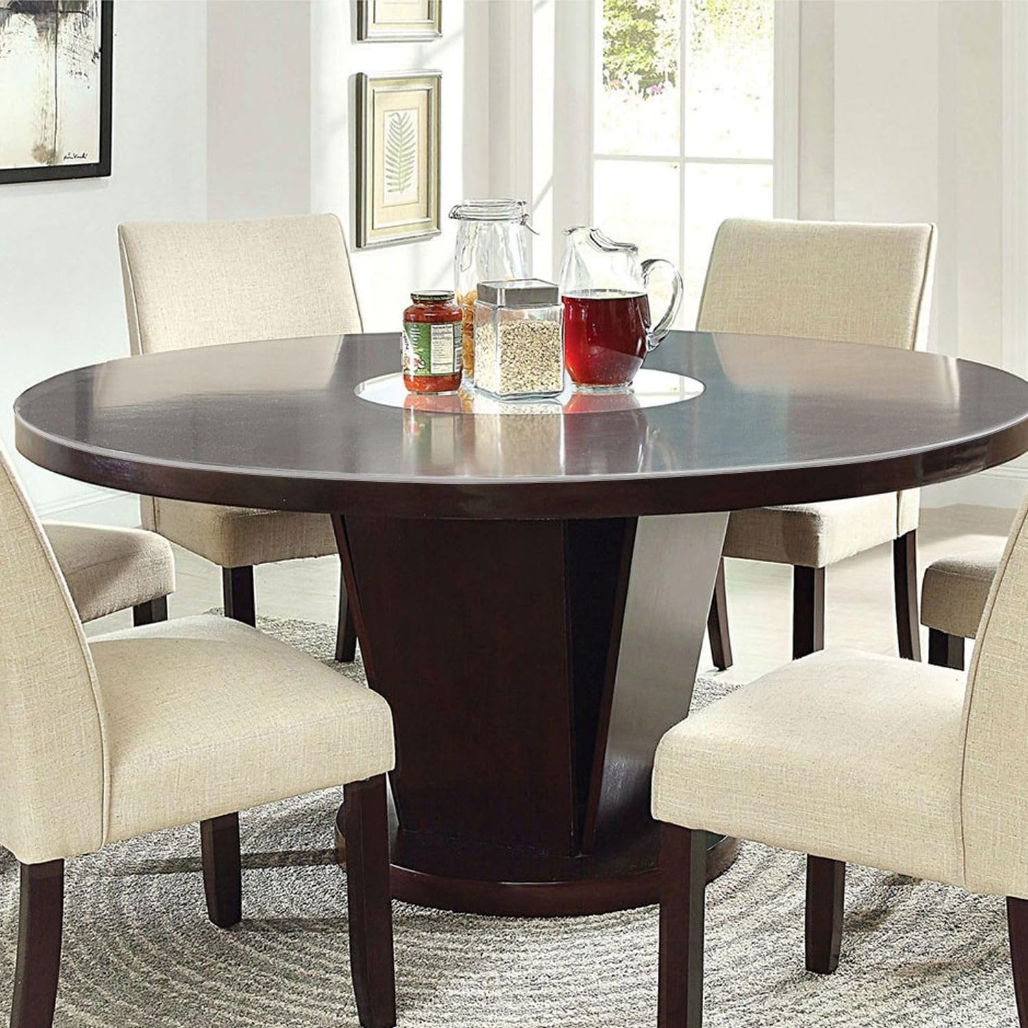 Whirltique Round Clear Table Protector 42 Inch 2mm Thick, Clear Round ...