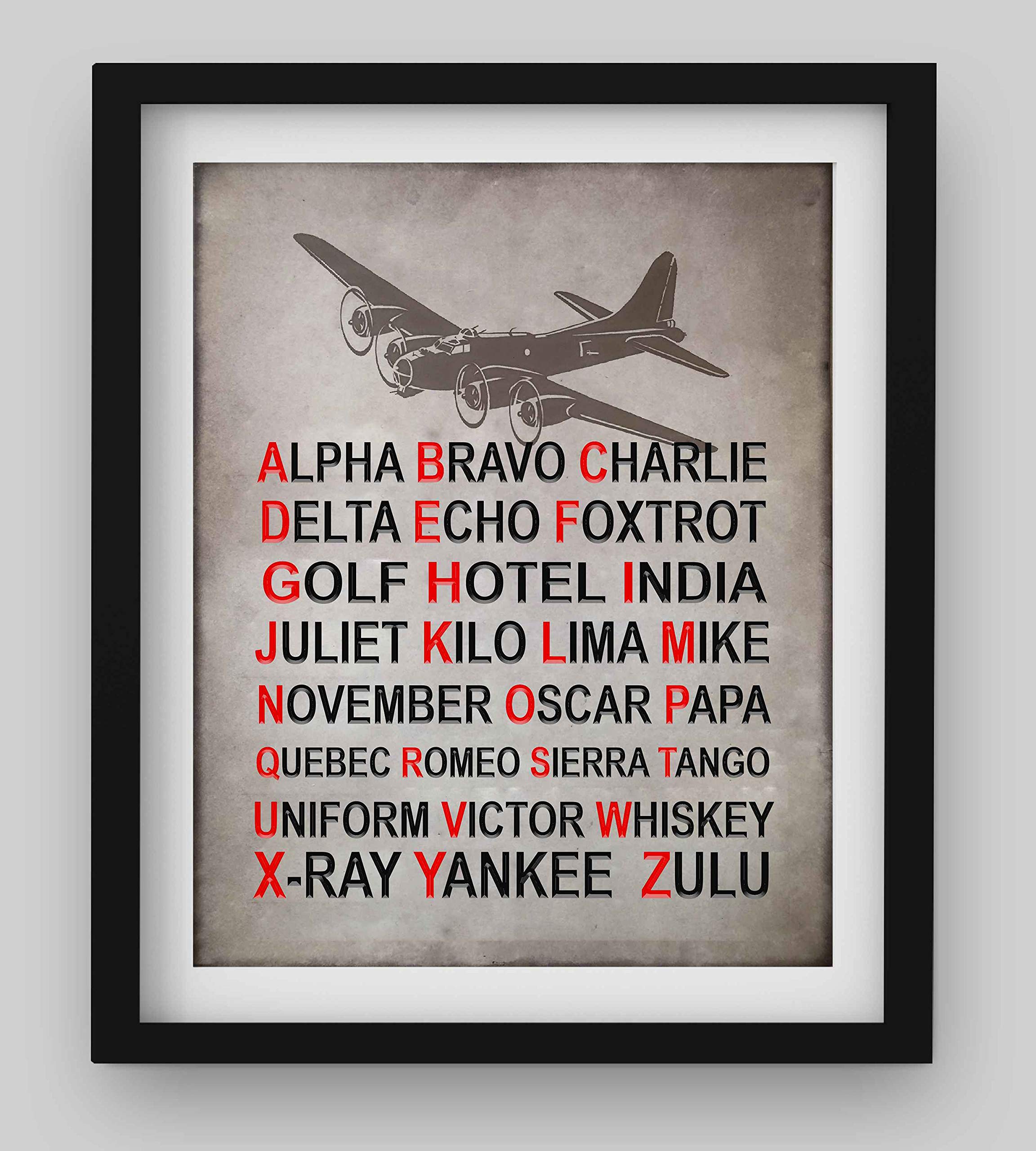 "Alpha Bravo Charlie"- Military Alphabet Poster Print- 8 x 10" Retro ...