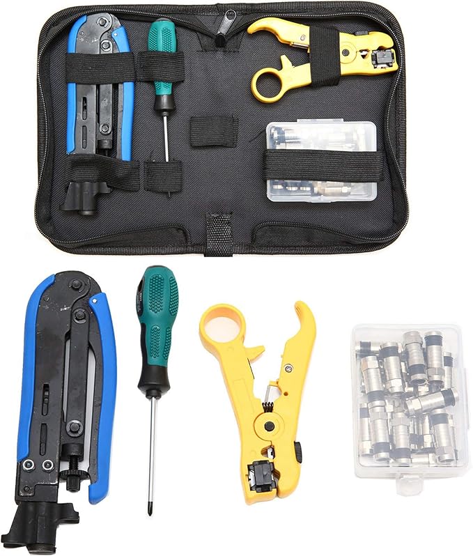 Coax Cable Crimper Kit Compression Tool Coax Cable Crimper Kit ...