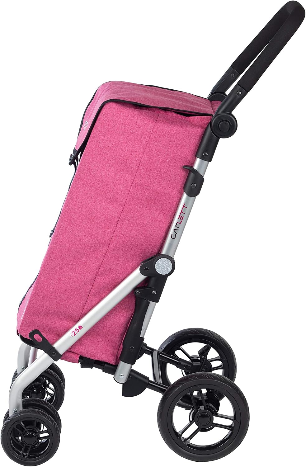 Carlett 4 Wheels Trolley, High Capacity 25kg/40L Foldable Shopping Cart ...