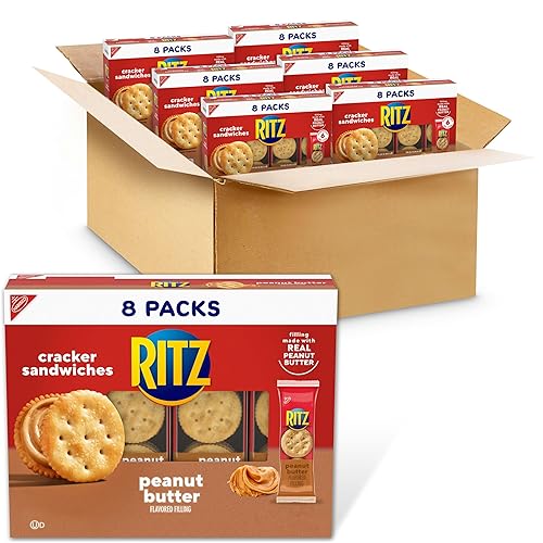 Ritz Peanut Butter Sandwich Crackers, Lunch Snacks, 48 Snack Packs (6 ...