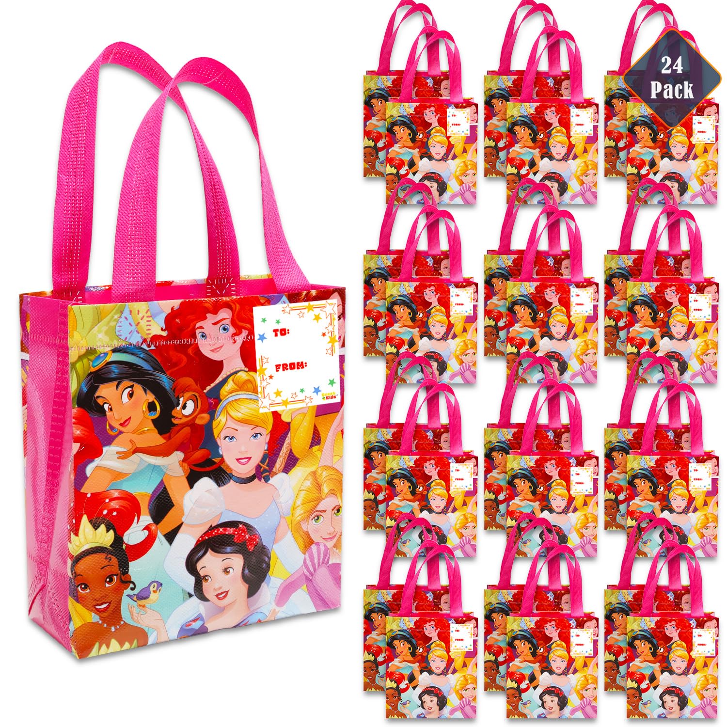 Disney Princess Party Favor Bag Set – 24 Pack of 8" Disney Princess ...