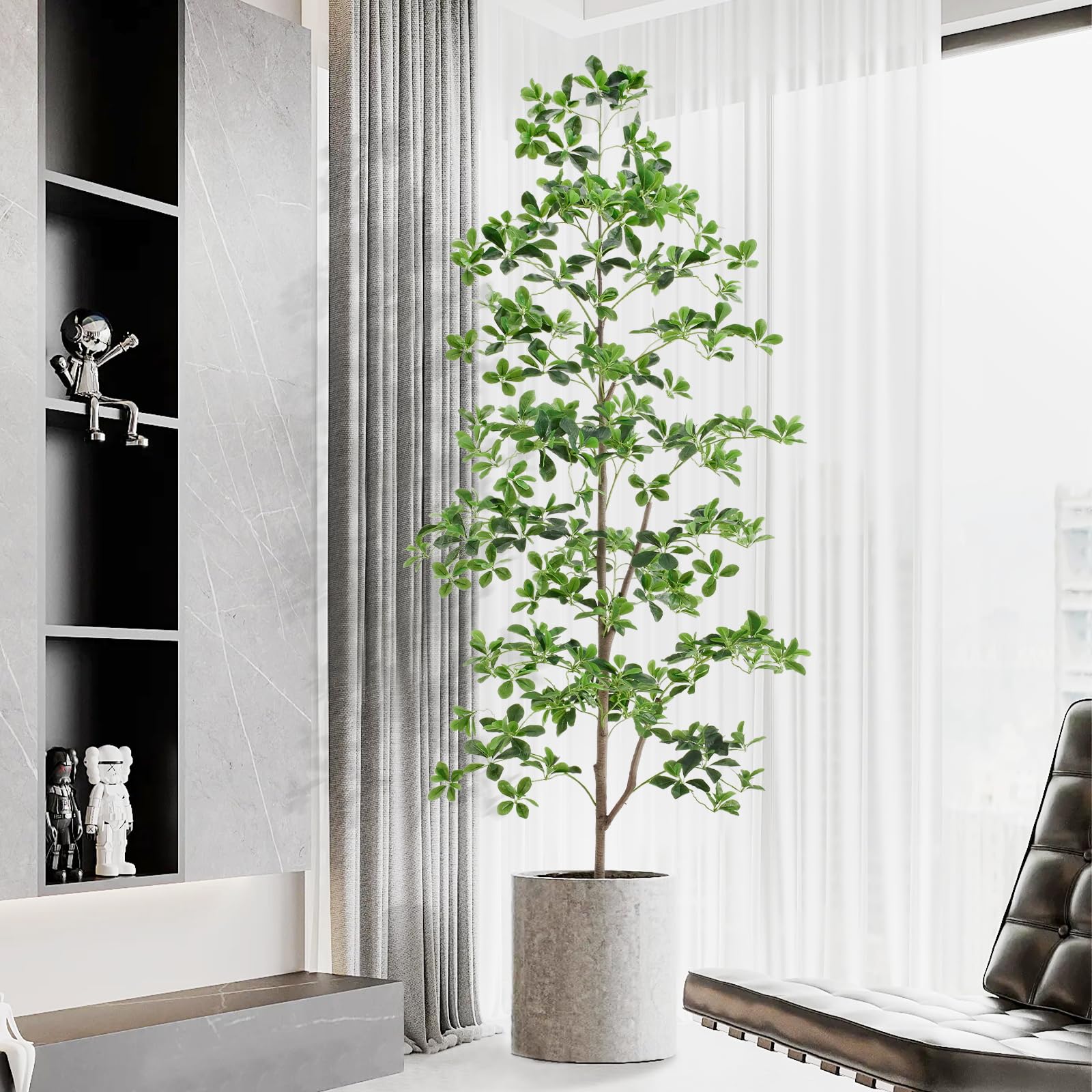Keeplush 7ft Tall Artificial Black Olive Tree with 1260 Lifelike Leaves ...