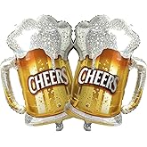 Amazon.com: BIEUFBJI Beer Cup Balloons Set of 4, Beer Mug Cheers Foil ...
