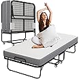 Amazon.com: AESOROMO Folding Bed with Mattress 75" x 46" Twin Size ...