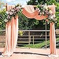 Amazon.com : FUHSY Wedding Arch Draping Fabric Peach Pink Chiffon ...