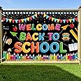 Amazon.com: 72 x 44 Inch Welcome Back to School Banner - First Day of ...