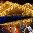Homeleo Solar Christmas Lights, Outdoor Icicle Lights, Warm White LED ...