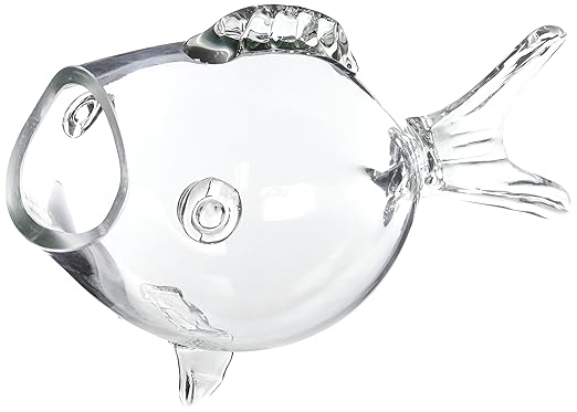 Home Essentials Creative Co-op Fish Shaped Glass Bowl (Clear): Amazon ...