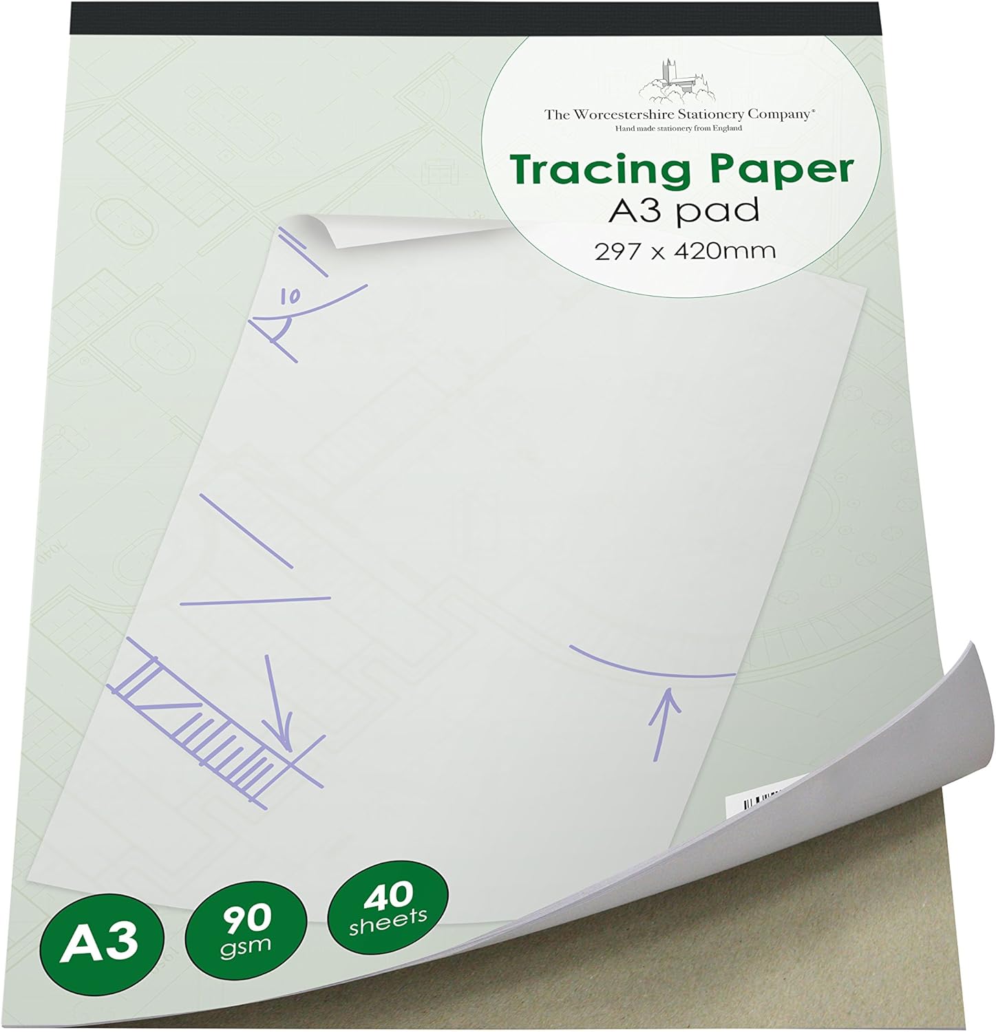 A3 Tracing Paper pad, Professional Range, 40 Sheets, 90gsm Paper – BigaMart