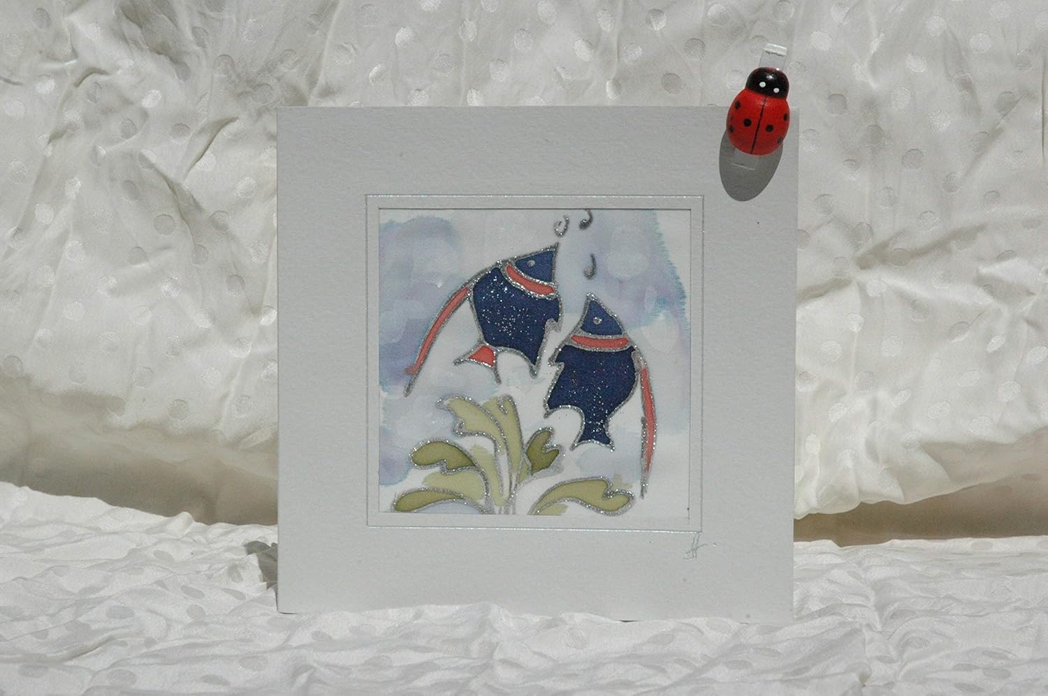 Amazon.com: Hand Painted Fish Greeting Card,Two Fishes,Sea animal ...