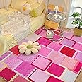 Amazon.com: Cute Pink 4x6 Rugs for Girls Bedroom Aesthetic, Faux Wool ...