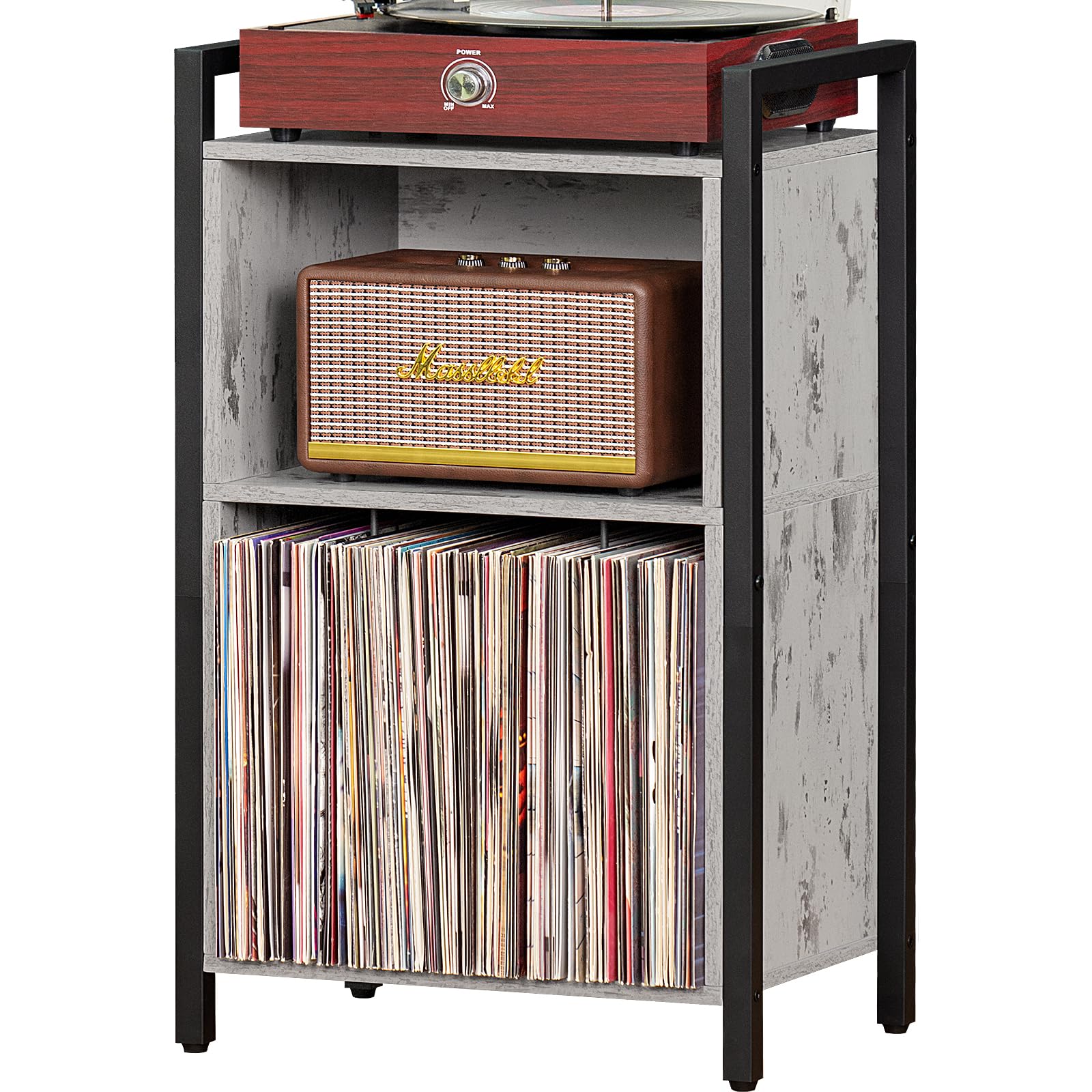 Mua Record Player Stand, Industrial 2 Tier Vinyl Record Storage Cabinet ...