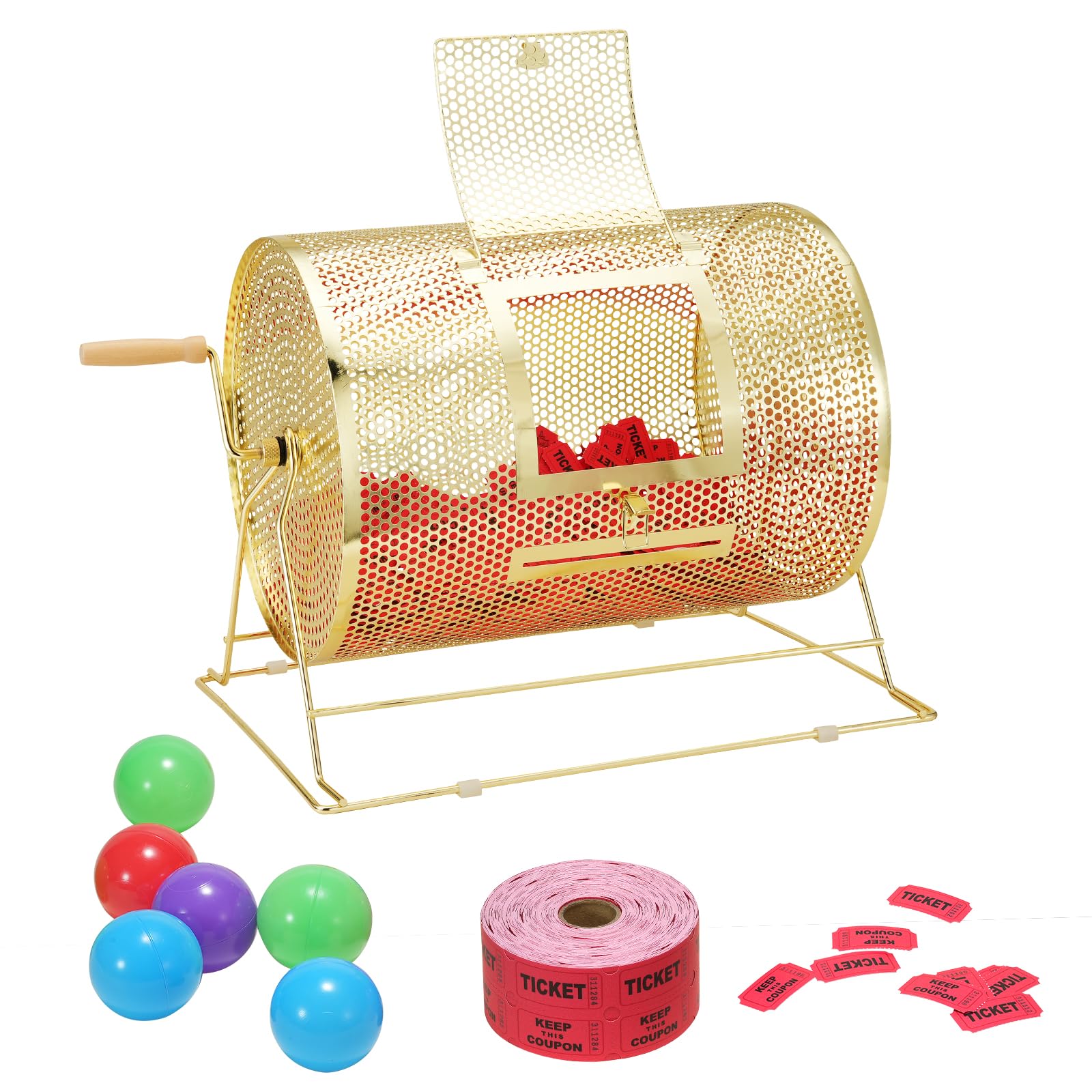 VEVOR Raffle Ticket Spinner - 16 x 12 Inch Raffle Drum Lottery Spinning ...