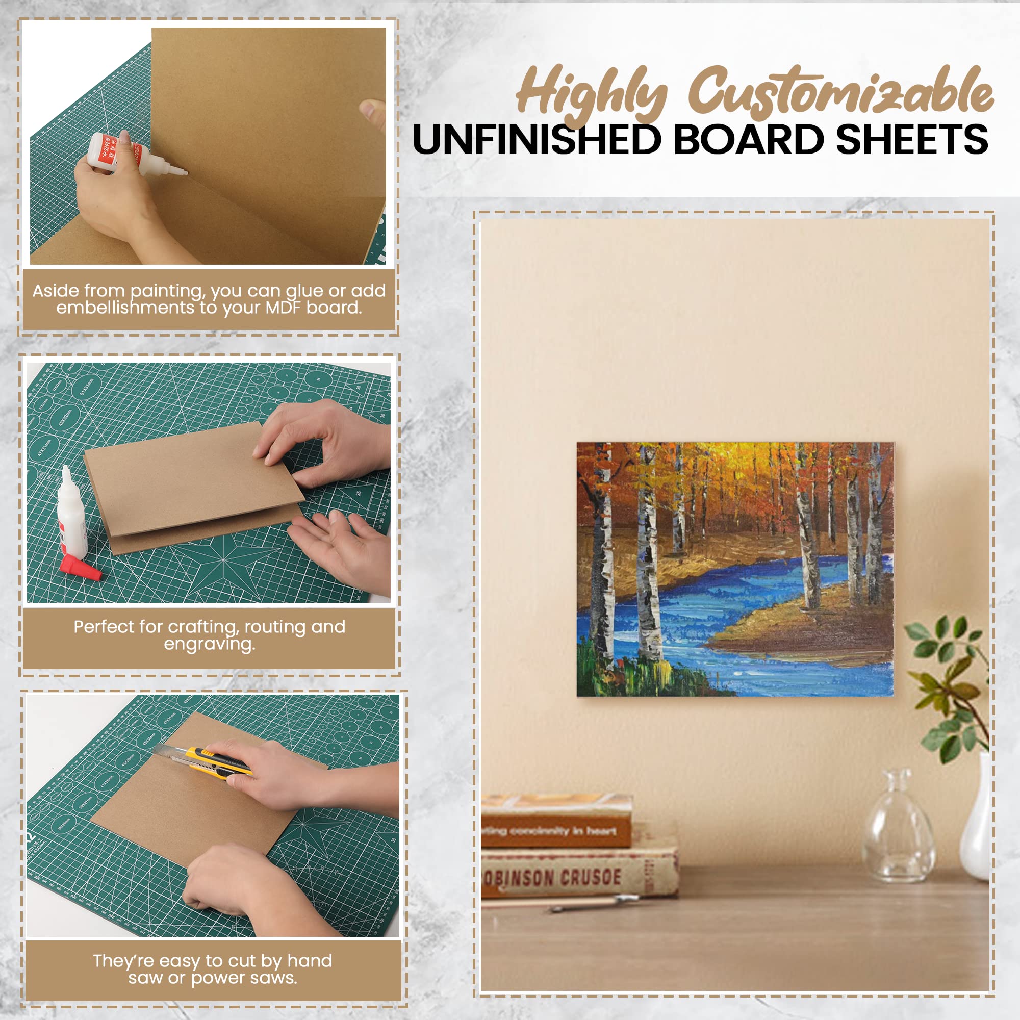 Mua (8-Pack) CalPalmy 8” x 10” MDF Boards - 2mm Thick Boards for ...