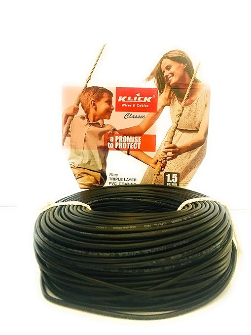 KLICK Triple Layer PVC Coating Cable 1.5 Sq mm Single Core Wire FR-LSH ...