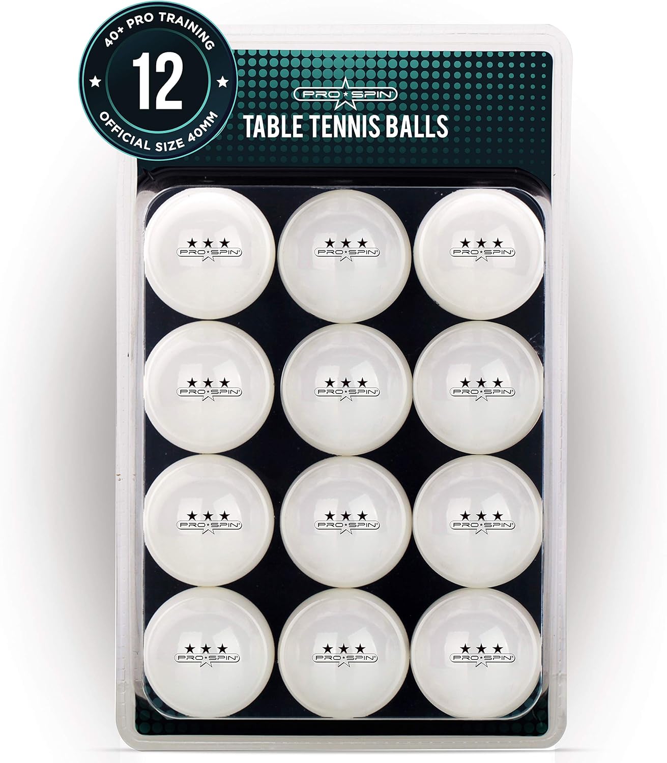 PRO SPIN Ping Pong Balls - Premium White 3-Star Table Tennis Balls for ...