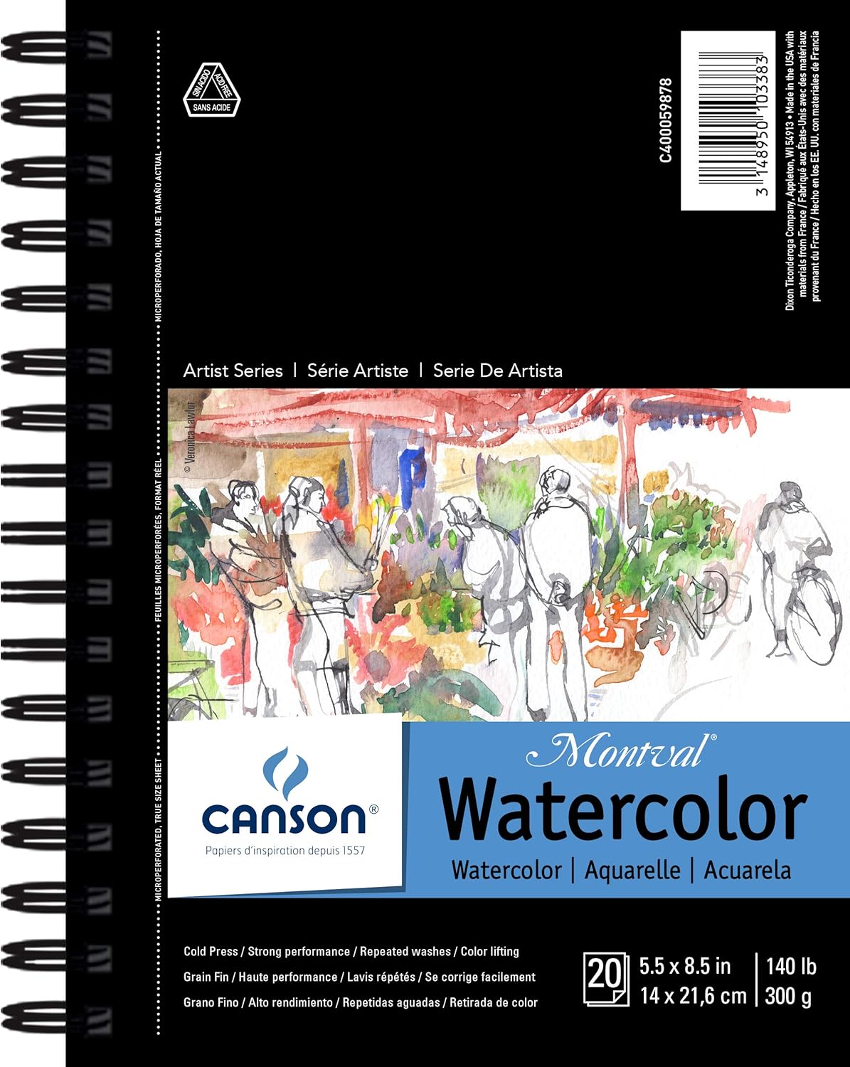 CANSON Artist Series Montval Watercolor Paper Pad, Heavyweight Cold ...