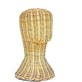 Amazon.com: Mannequin Short Wicker Rattan Head Wig Stand Handcraft ...