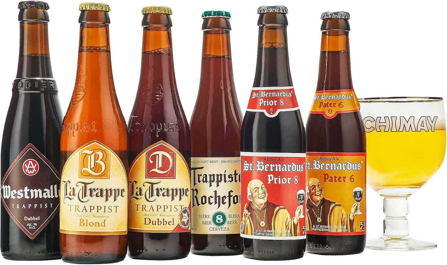 Beer Hawk Best of Trappist Ale Selection & Westmalle Trappist Glass – 6 ...