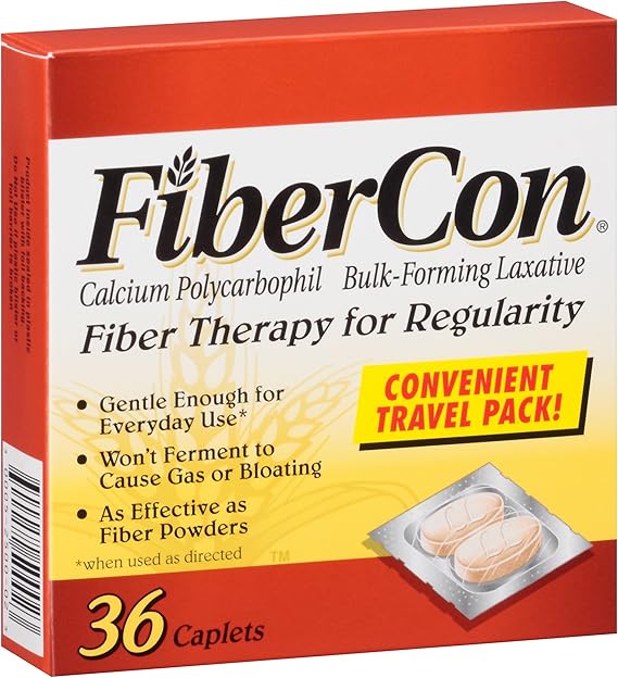 Amazon.com: FiberCon Fiber Therapy For Regularity 36 Caplets: Health ...