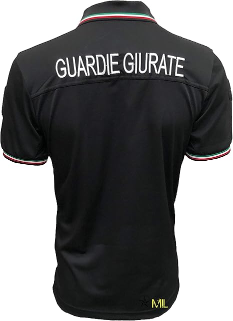 ALGI Polo Guardie Giurate MOD. Polipropilene Microfibra Nero: Amazon.it ...