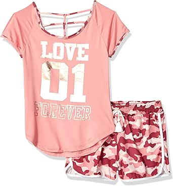 Amazon.com: One Step Up Girls' Soft Knit Top and Short Set: Clothing ...