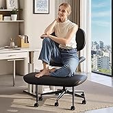 Amazon.com: Pinmoco Cross Legged Office Chair with Wheels, Meditation Chair, ADHD Chair for ...