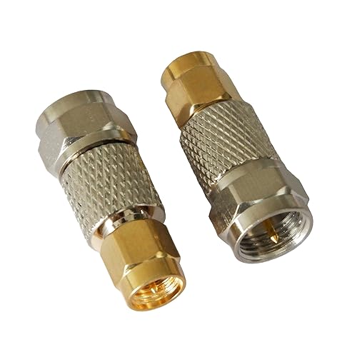 bestkong 2 PCS SMA-F Adapter SMA Male to F Type Male Plug Straight RF ...