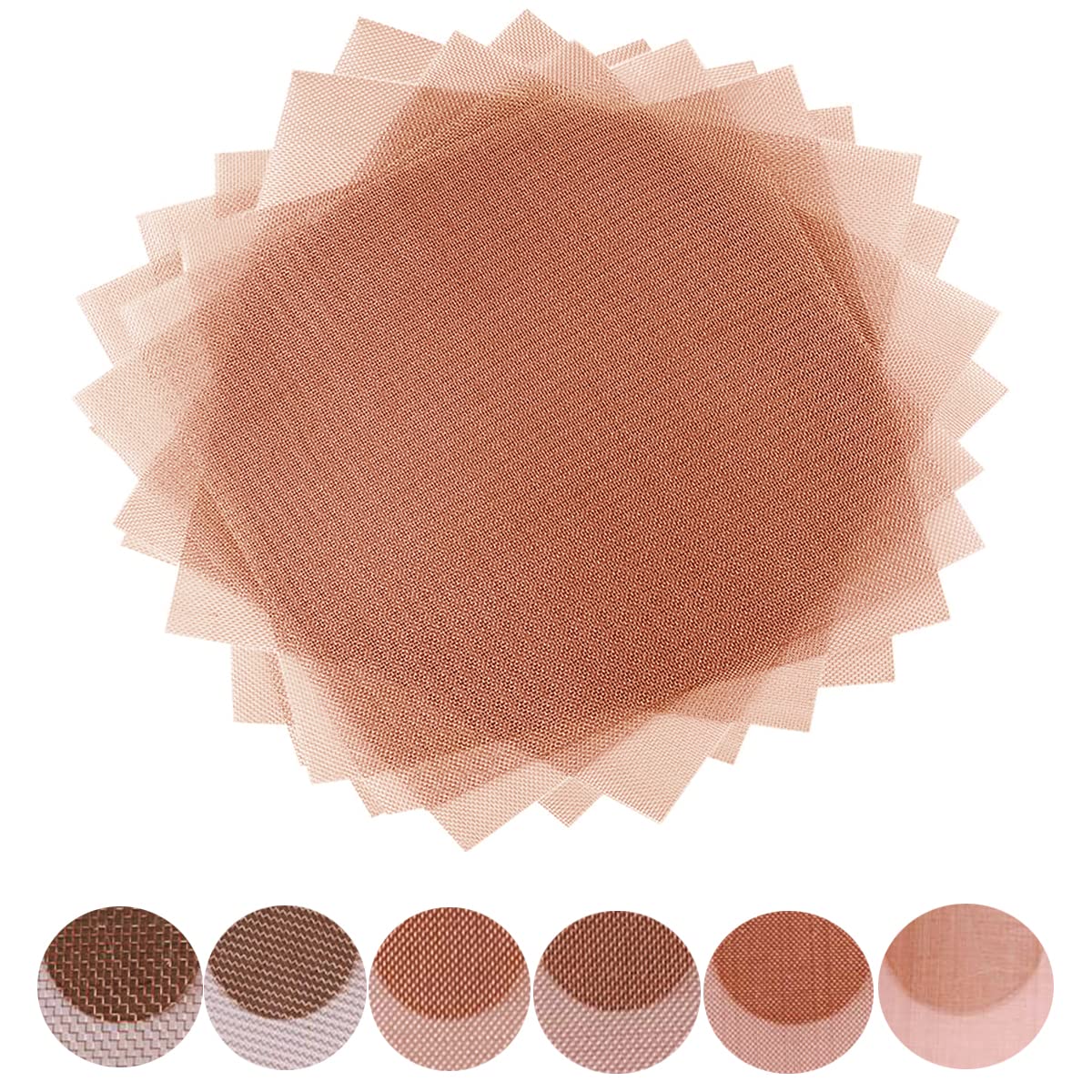 20 Pack 20 Mesh 99.9% Pure Copper Screen Woven Mesh Screen, Copper Mesh ...