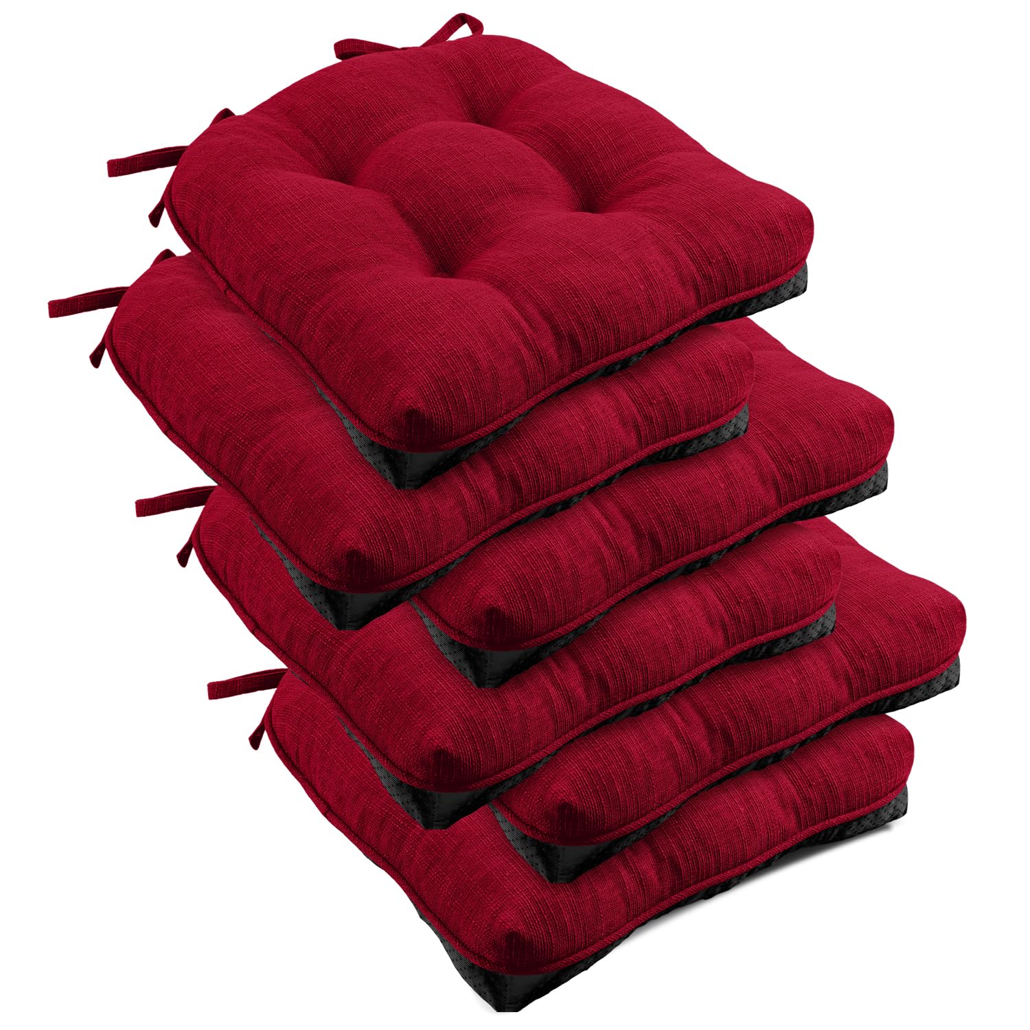 downluxe Indoor Chair Cushions for Dining Chairs, Tufted Overstuffed ...